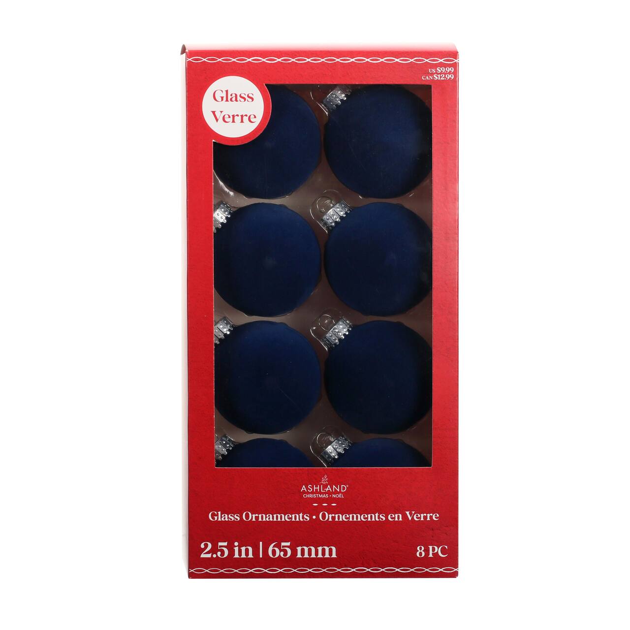8 Pack 25 Flocked Glass Ball Ornaments By Ashland® Michaels
